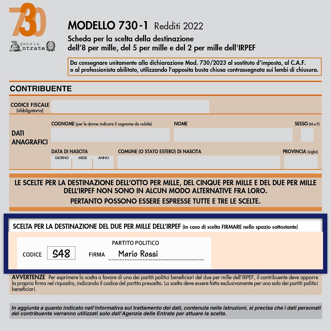 Modello 730 - Azione